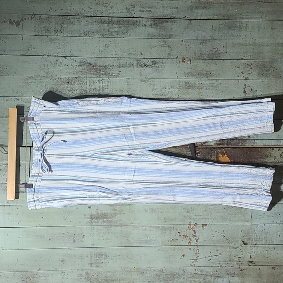 Per Se | Pants & Jumpsuits | Per Se Linen Blend Striped Pants | Poshmark